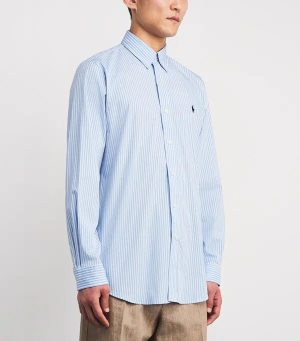 Polo Ralph Lauren Stretch-cotton Poplin Stripe Shirt - Blue