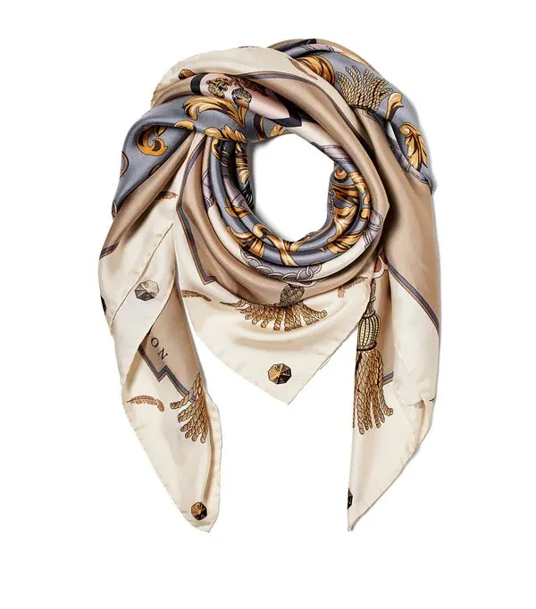 ASPINAL OF LONDON Silk Signature Scarf - Neutral