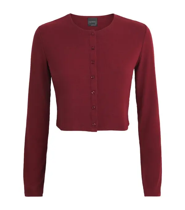 LESET Jersey Lauren Ii Cropped Cardigan - Red