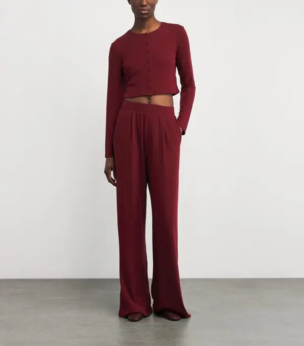 LESET Jersey Lauren Ii Cropped Cardigan - Red