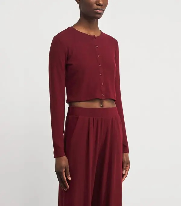 LESET Jersey Lauren Ii Cropped Cardigan - Red