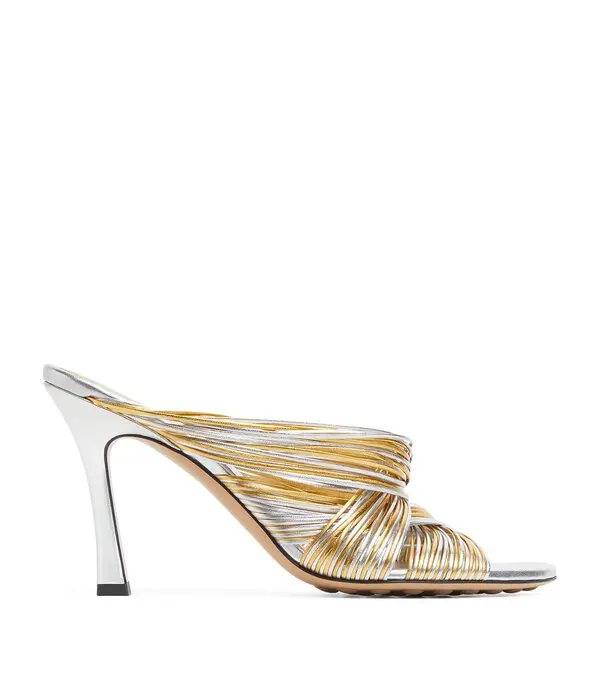 Bottega Veneta Leather Rana Tubular Mules 90