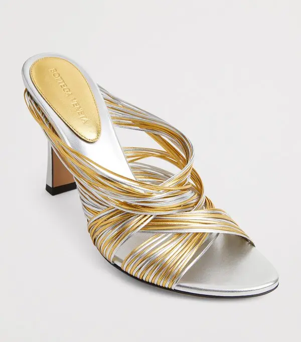 Bottega Veneta Leather Rana Tubular Mules 90