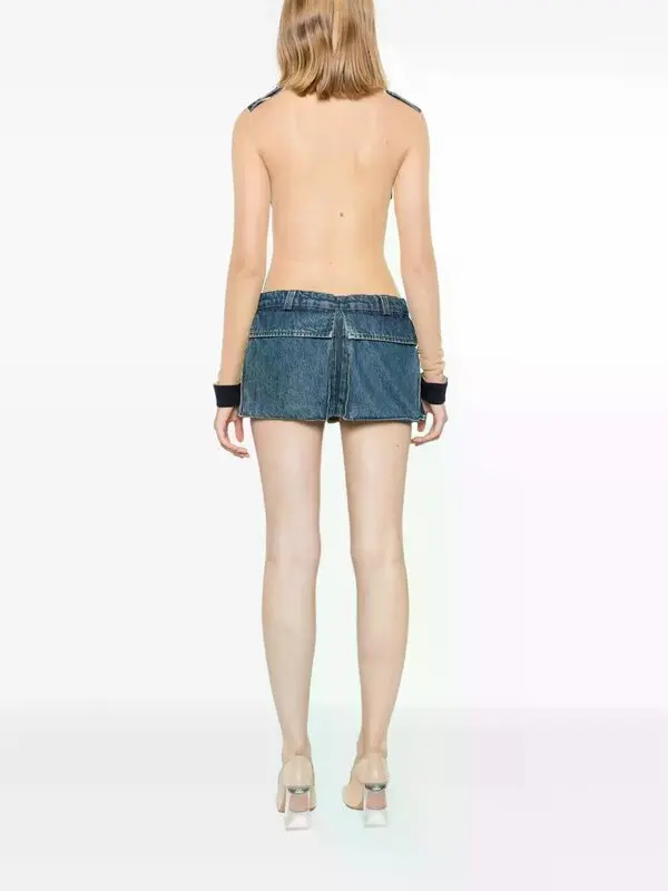 Coperni Tulle-panels Denim Minidress