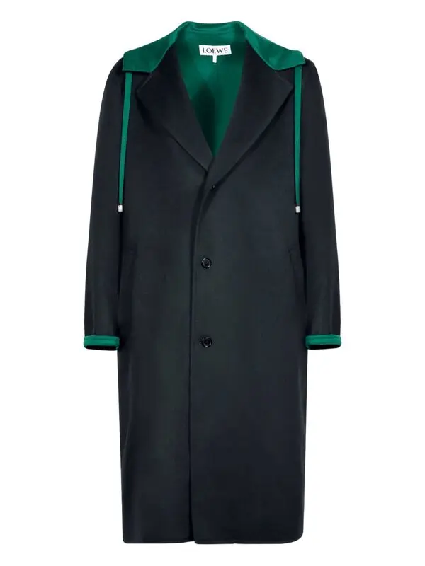 Loewe Wool And Cashmere Blend Hooded Coat