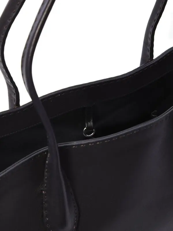 THE ROW Alger Leather Tote Bag - Black