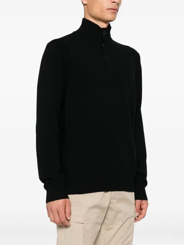 Stone Island High-neck Sweater With Button Closure