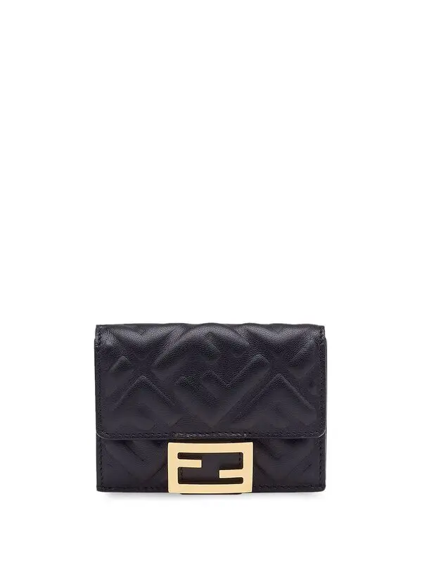 Fendi Baguette Micro Trifold Wallet - Black