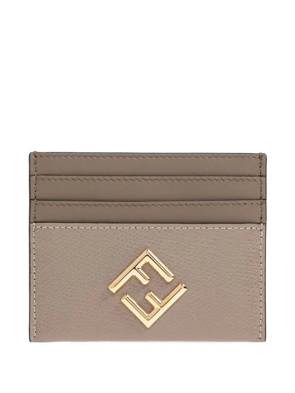 Fendi Baguette Leather Card Case - Grey