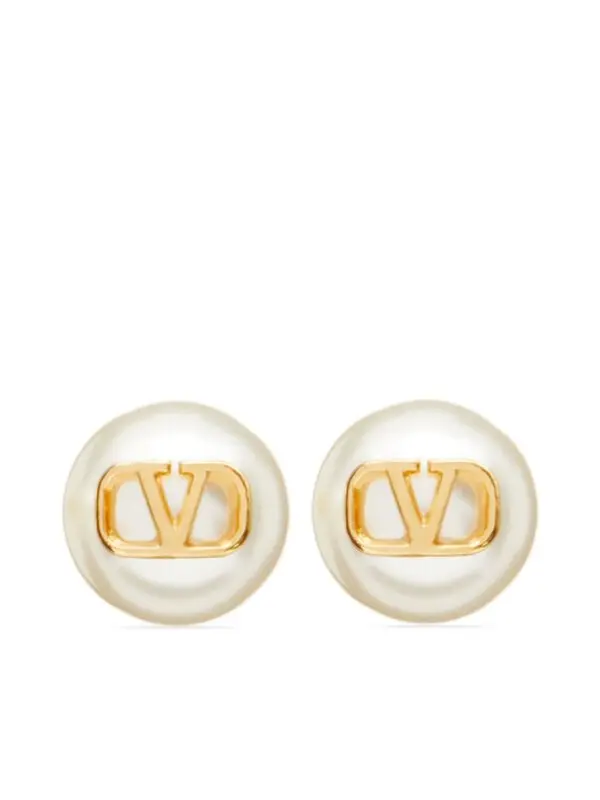 Valentino Garavani Vlogo Signature Pearl Earrings - Gold