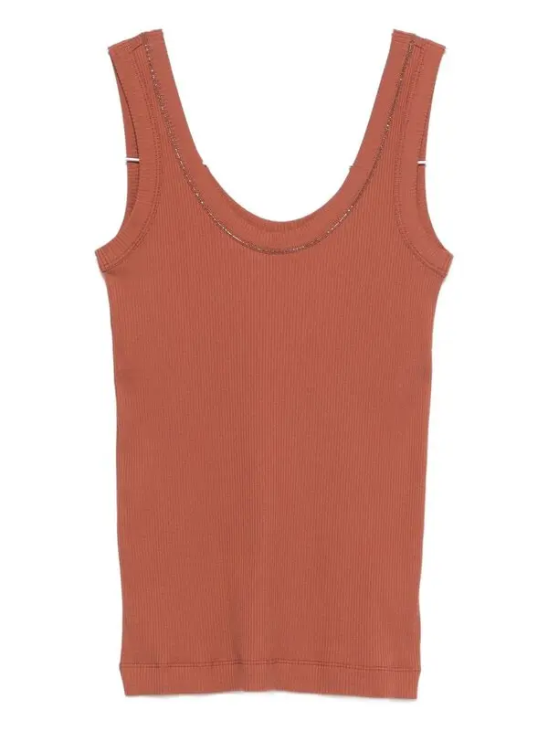 Brunello Cucinelli Cotton Tank Top - Orange