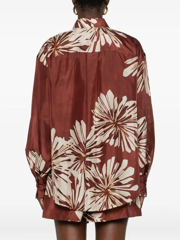 Brunello Cucinelli Printed Silk Shirt - Red