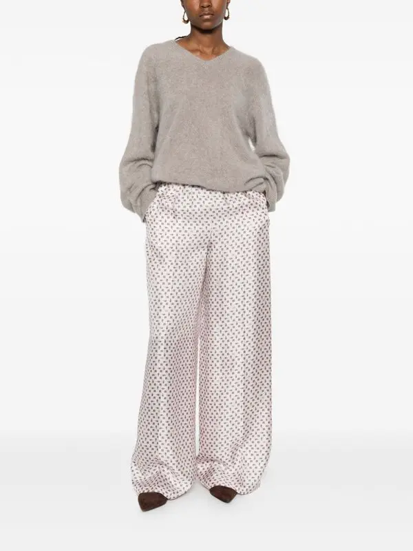 Max Mara Silk Paisley Trousers - Pink