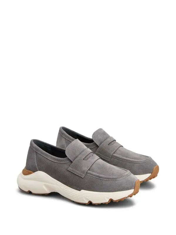 TOD'S Suede Leather Loafers - Grey