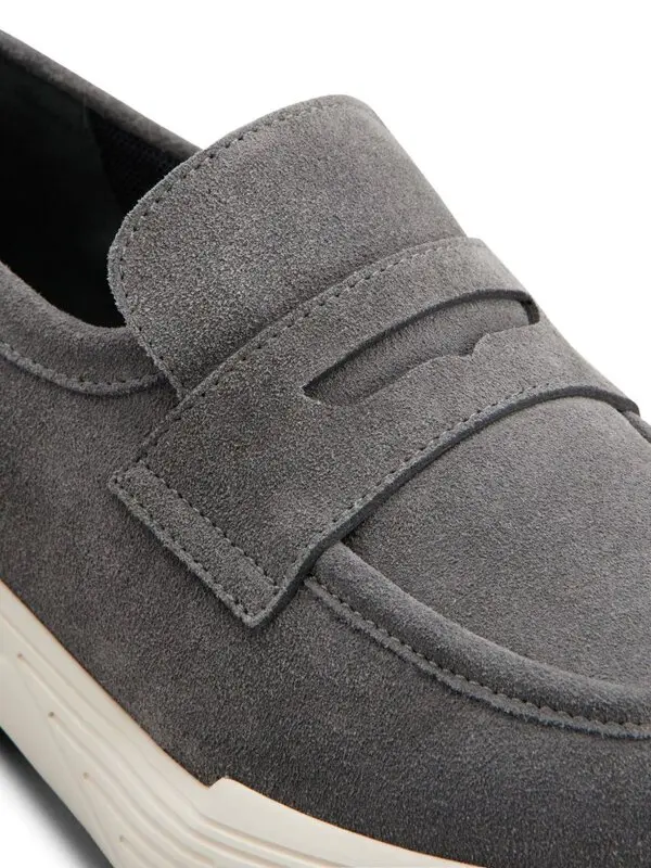 TOD'S Suede Leather Loafers - Grey
