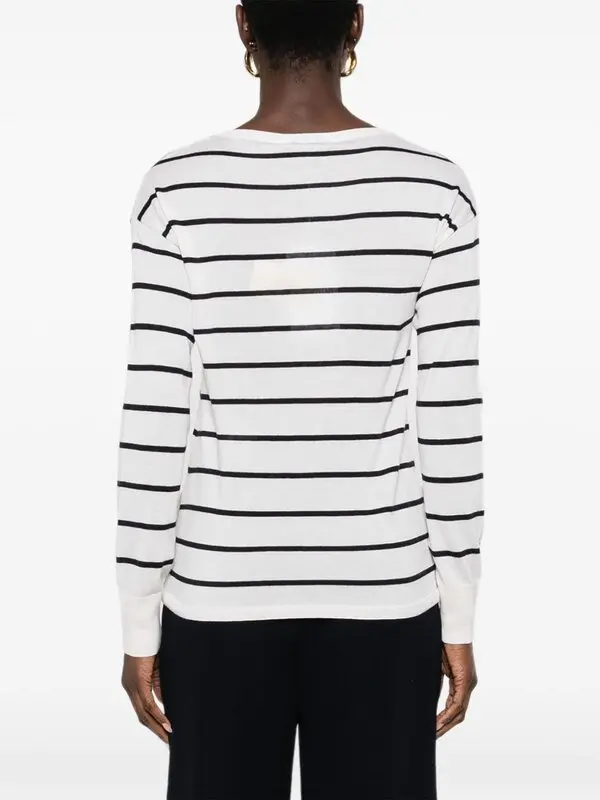Max Mara Cashmere And Silk Striped Sweater - Blue
