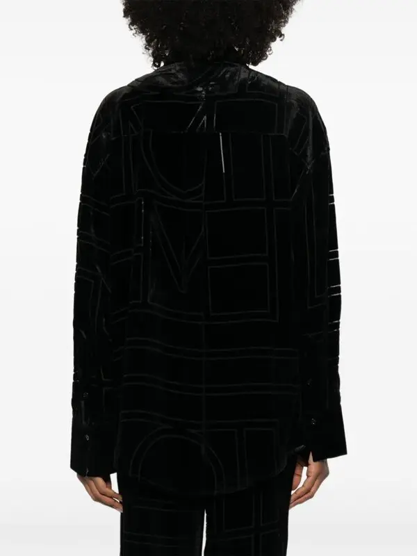 TOTEME Monogram Pajama Shirt - Black