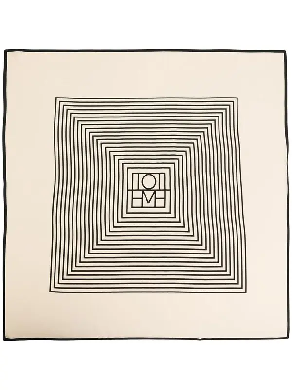 TOTEME Monogram Silk Foulard - White