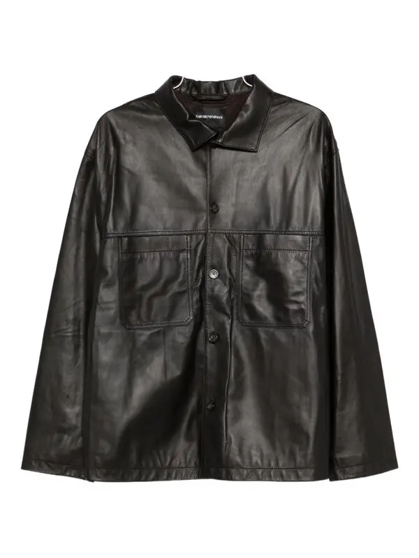 Emporio Armani Leather Jacket - Brown