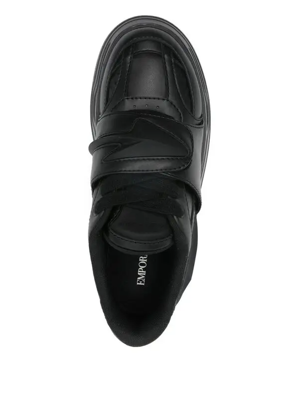 Emporio Armani Leather Sneakers - Black