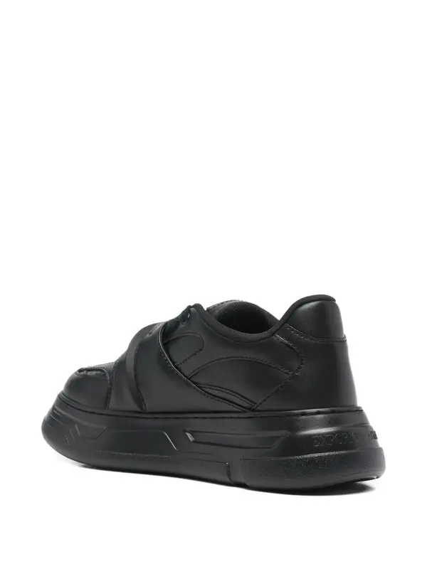 Emporio Armani Leather Sneakers - Black