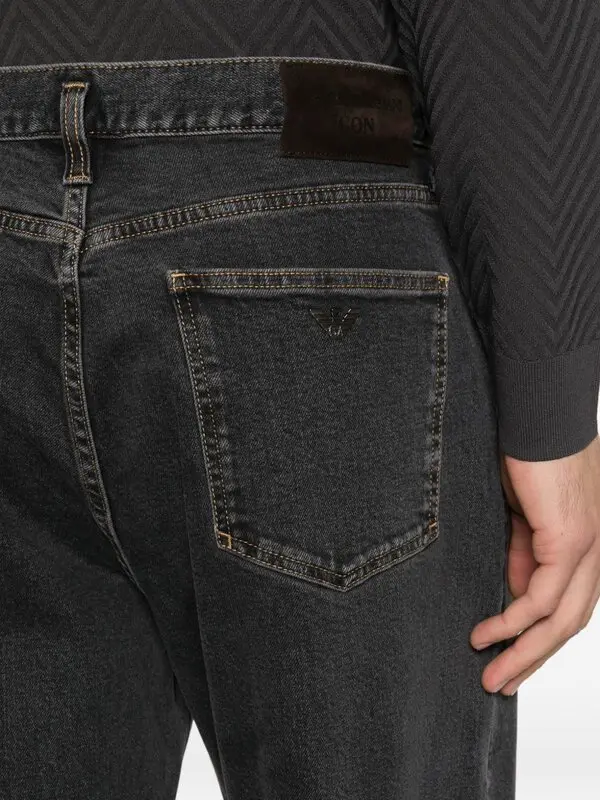Emporio Armani Denim Cotton Straight Leg Jeans - Grey