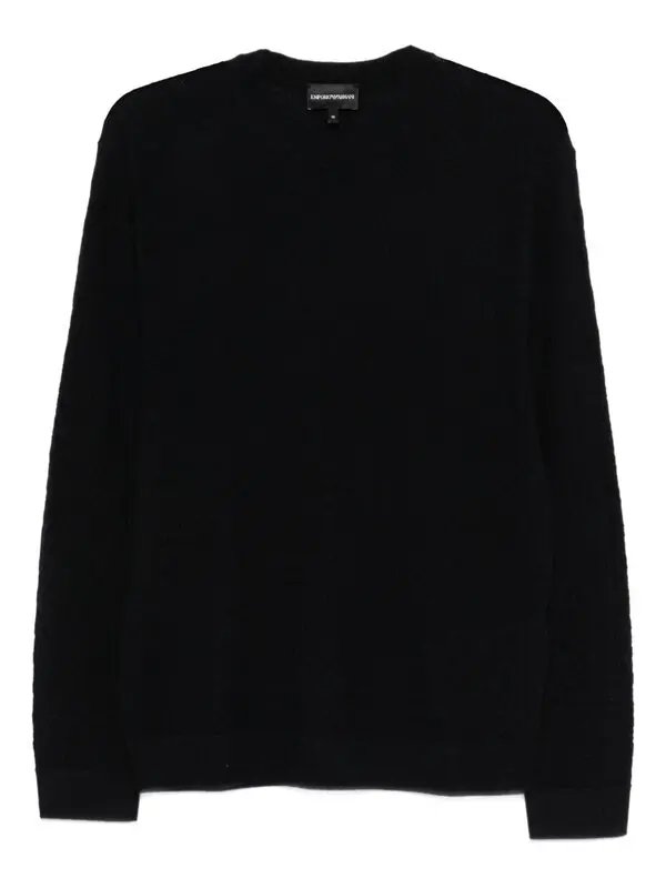 Emporio Armani Wool Crewneck Sweater - Blue