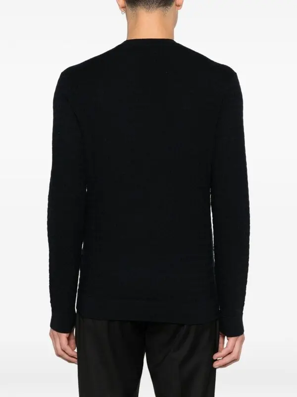 Emporio Armani Wool Crewneck Sweater - Blue