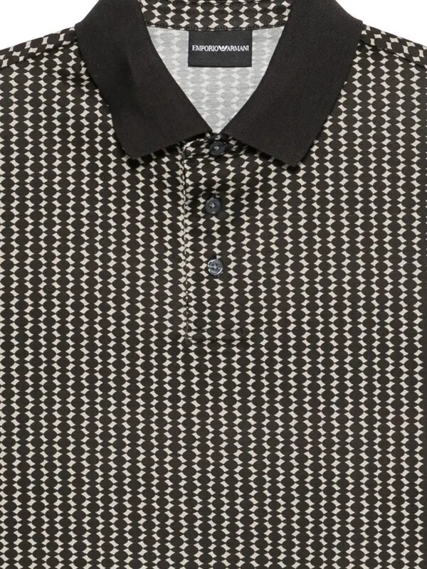 Emporio Armani Cotton Blend Polo Shirt - Black