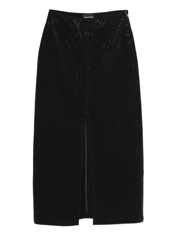 Emporio Armani Studded Long Skirt - Black