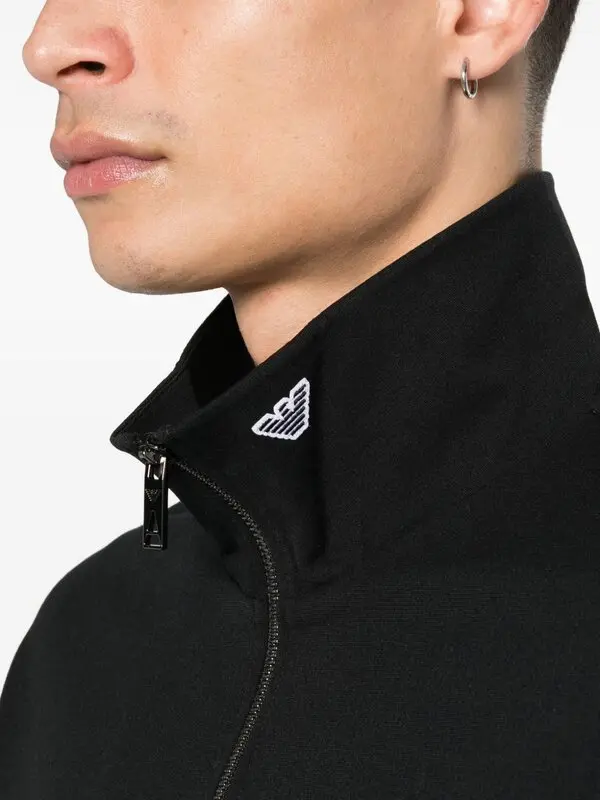 Emporio Armani Half-zip Pullover - Black