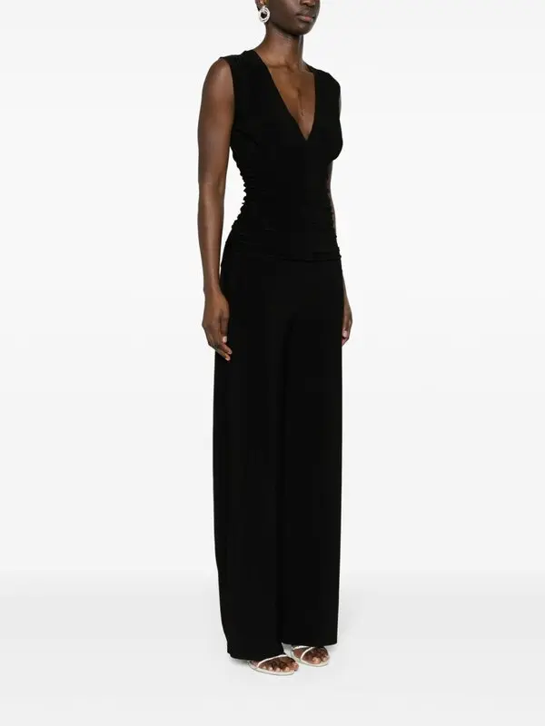 Norma Kamali V-neck Sleeveless Jumpsuit - Black