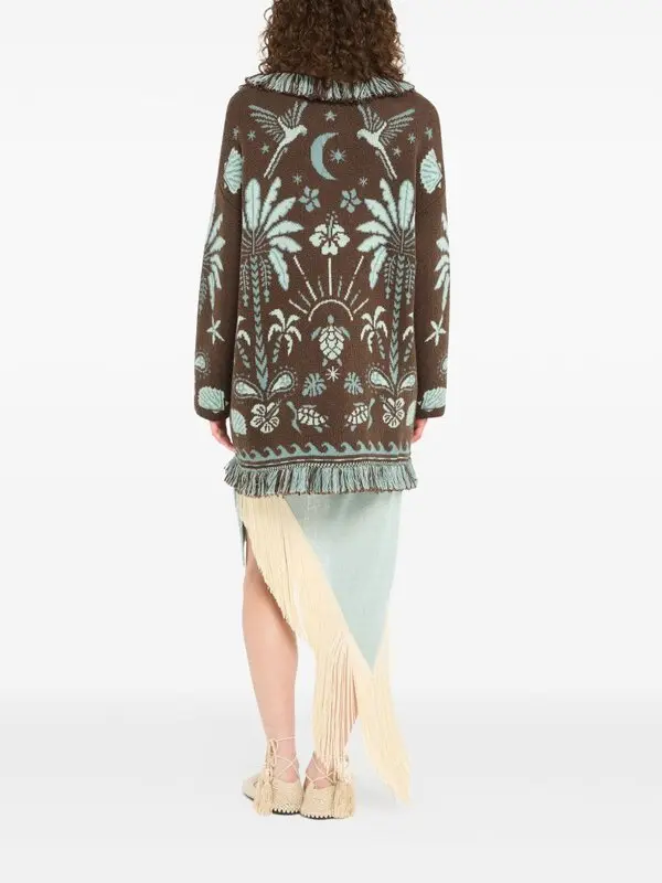 Alanui Wool And Cotton Cardigan - Brown