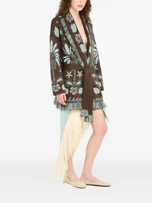 Alanui Wool And Cotton Cardigan - Brown