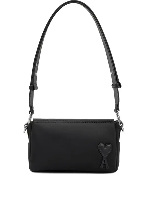 Ami Marcel Nylon Shoulder Bag - Black