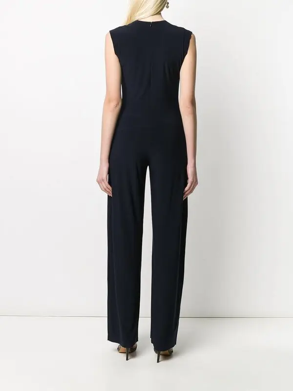 Norma Kamali Sleeveless Wide Leg Jumpsuit - Blue