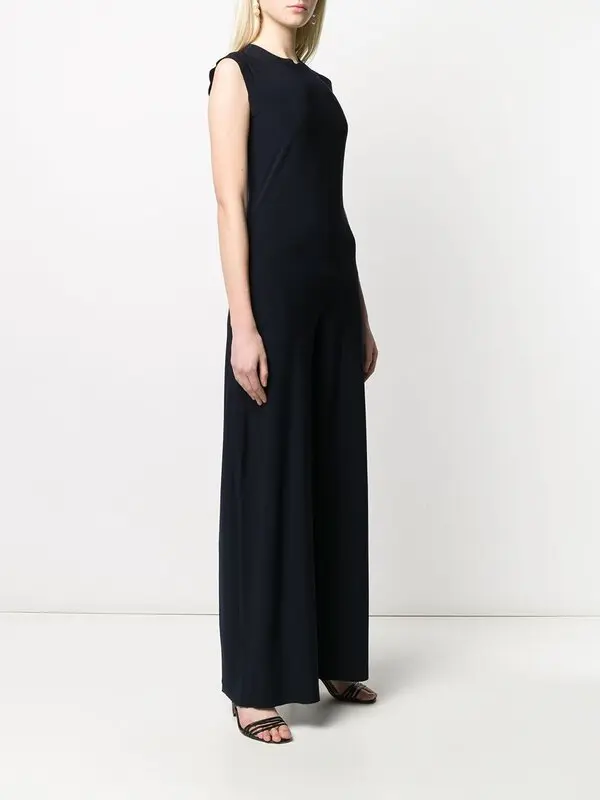 Norma Kamali Sleeveless Wide Leg Jumpsuit - Blue