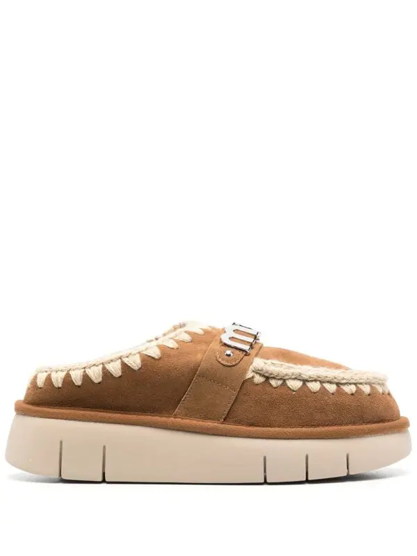 Mou Bounce Clog Slippers - Brown