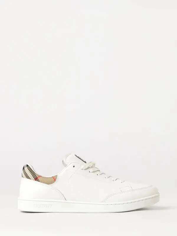 Burberry Vintage Check Low-top Leather Sneakers - White