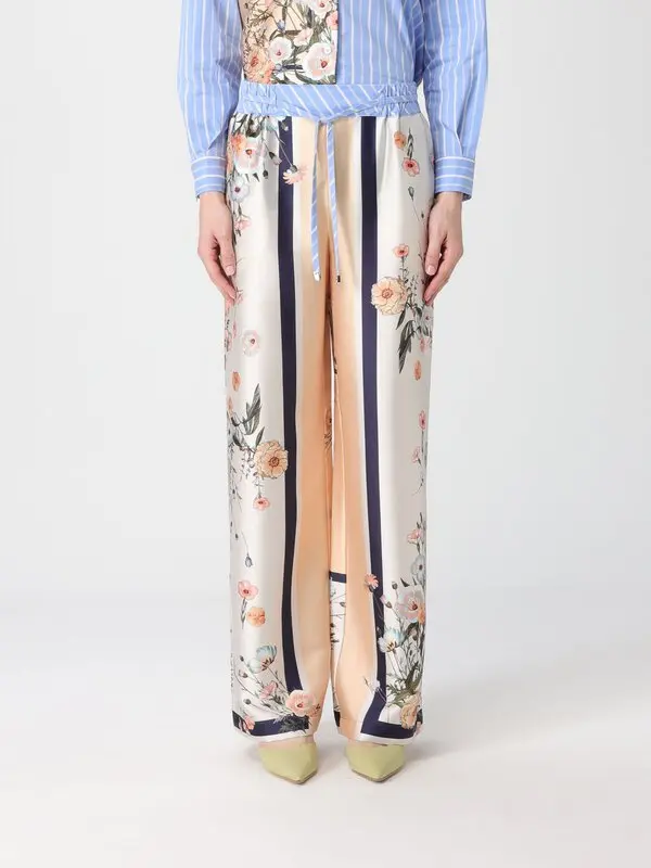 Liu Jo Printed Wide Leg Trousers - Blue