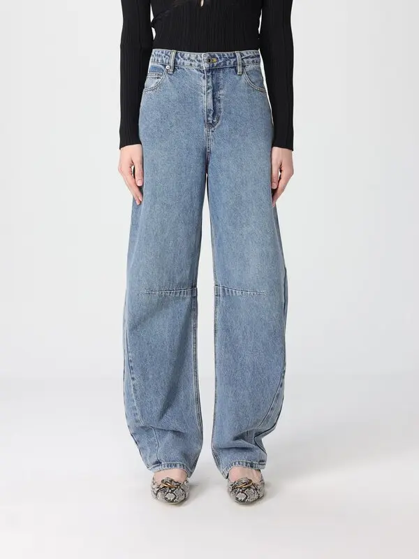 SELF-PORTRAIT Wide Leg Jeans - Blue