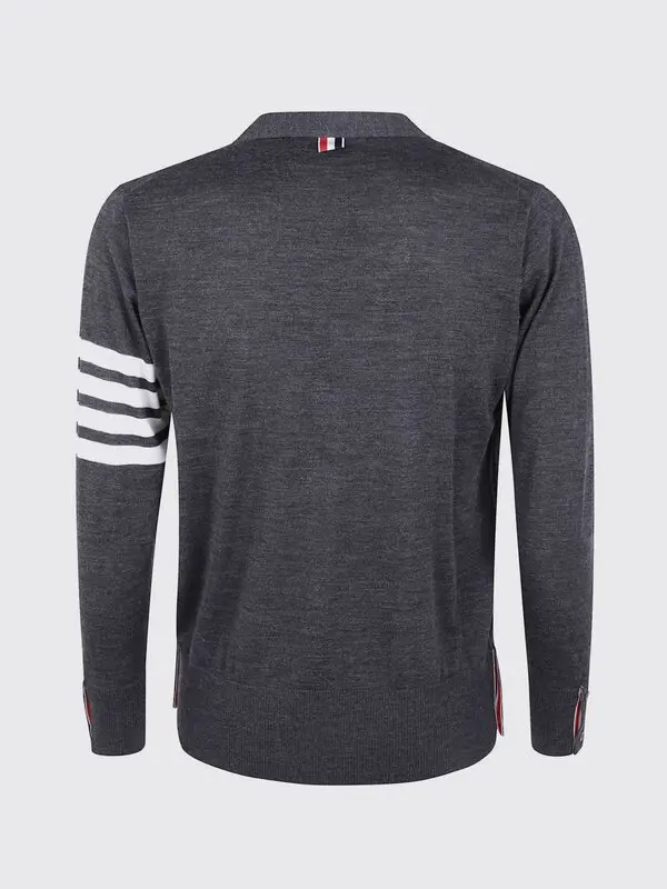 Thom Browne Four-bar Cardigan - Charcoal