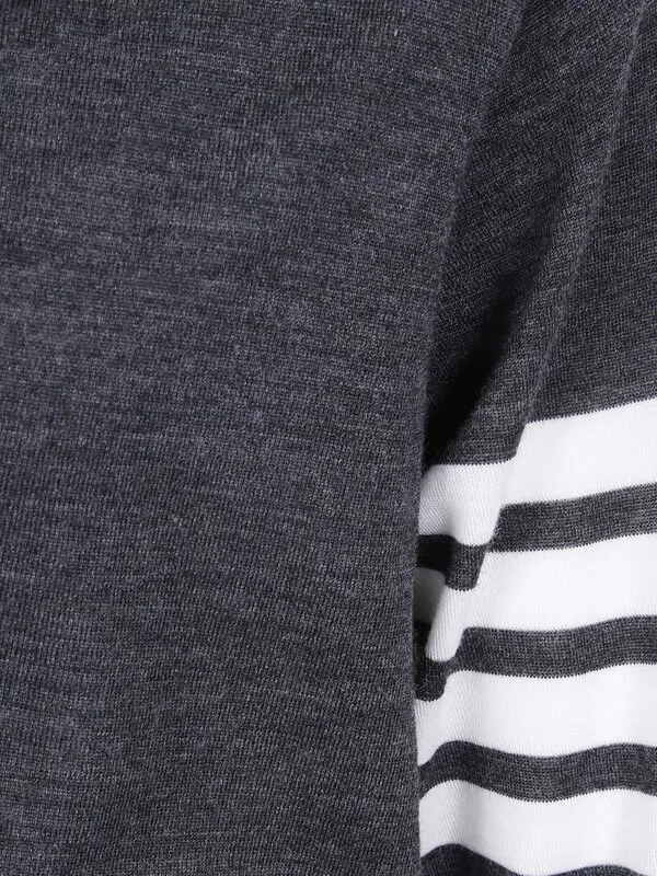 Thom Browne Four-bar Cardigan - Charcoal