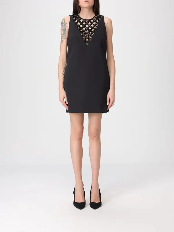 Liu Jo Sleeveless Embellished Neckline Dress - Black