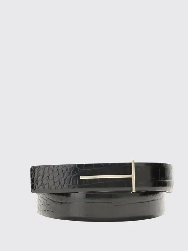 TOM FORD Croc Effect Leather Belt