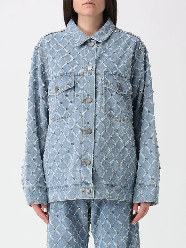 Pinko Embellished Denim Jacket - Blue