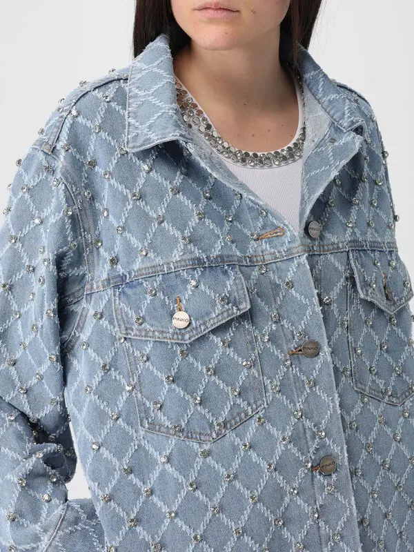 Pinko Embellished Denim Jacket - Blue