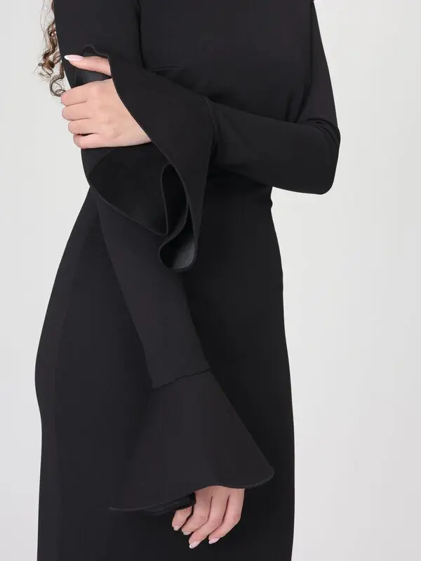 Solace London Off-the-shoulder Maxi Dress With Flared Sleeves - Black