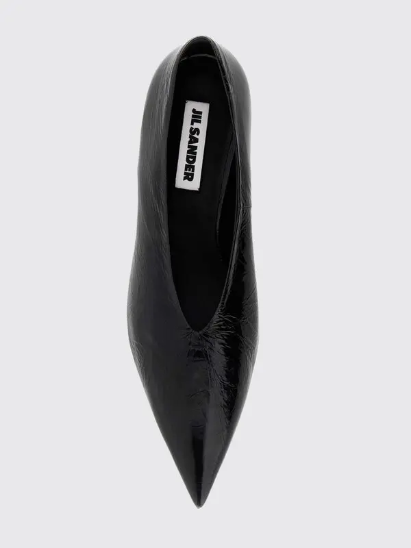 JIL SANDER Patent Leather Pointed Toe Pumps - Black