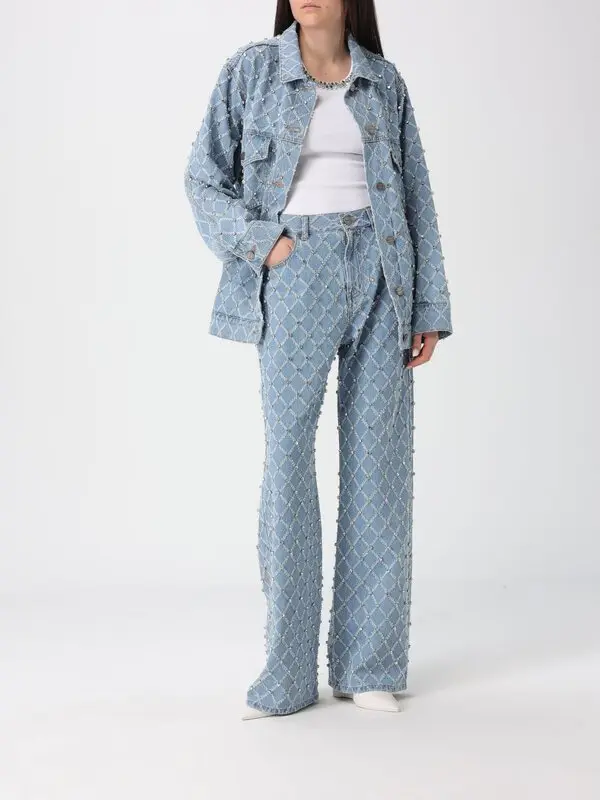 Pinko Embellished Wide-leg Jeans